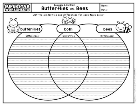 Compare and Contrast Worksheets - Superstar Worksheets