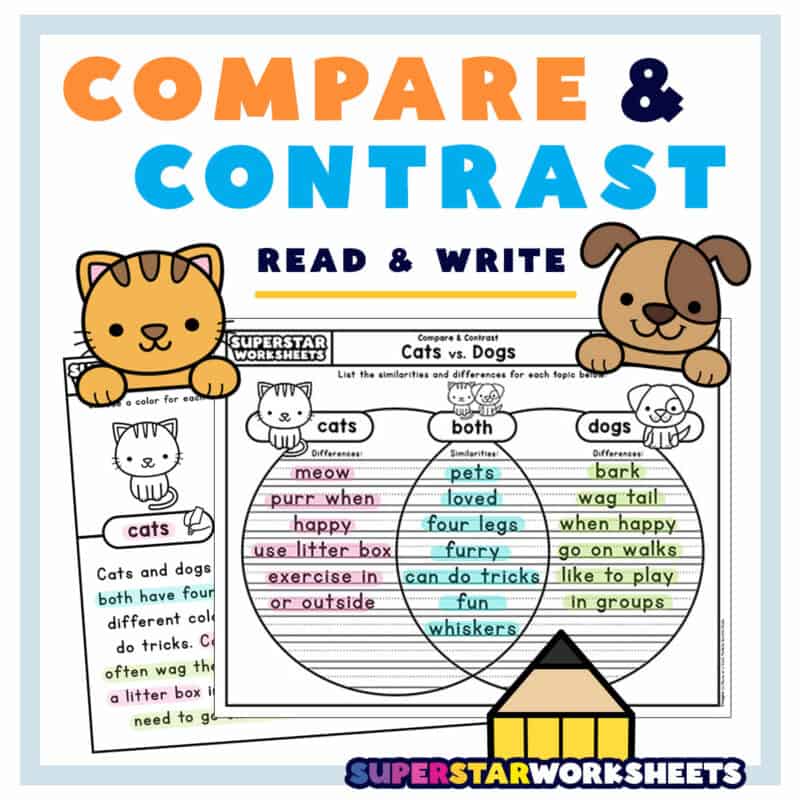 Compare and Contrast Worksheets - Superstar Worksheets