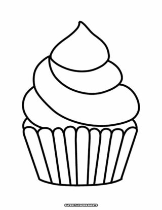 Cupcake Template (Free Printables) - Superstar Worksheets