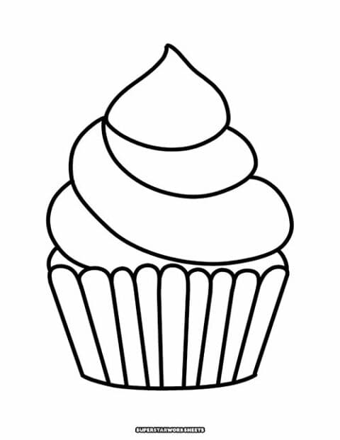 Cupcake Template (Free Printables) - Superstar Worksheets