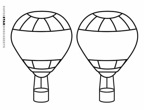 Hot Air Balloon Template (Free Printables) - Superstar Worksheets