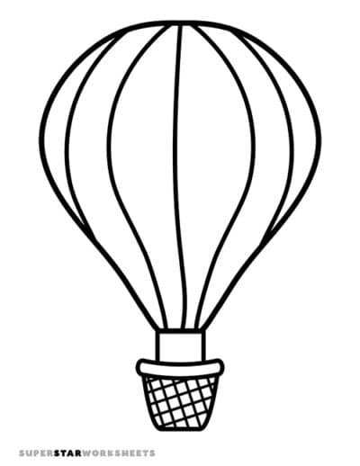 Hot Air Balloon Template (Free Printables) - Superstar Worksheets