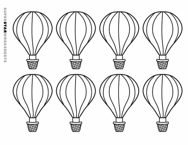 Hot Air Balloon Template (Free Printables) - Superstar Worksheets