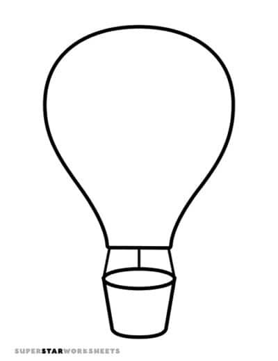 Hot Air Balloon Template (Free Printables) - Superstar Worksheets