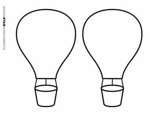 Hot Air Balloon Template (Free Printables) - Superstar Worksheets