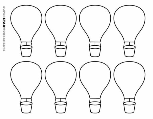 Hot Air Balloon Template (Free Printables) - Superstar Worksheets