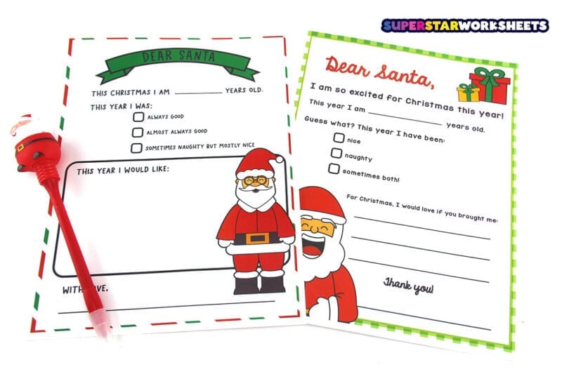 Santa Letter Templates (Free Printables) - Superstar Worksheets