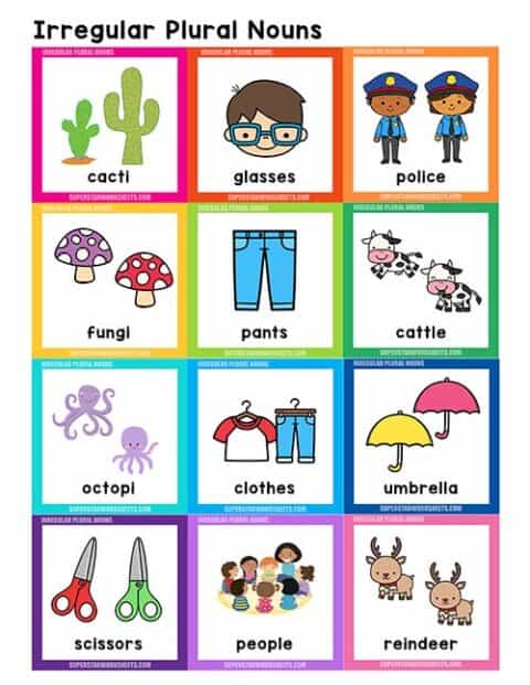 Irregular Plural Noun Worksheets - Superstar Worksheets