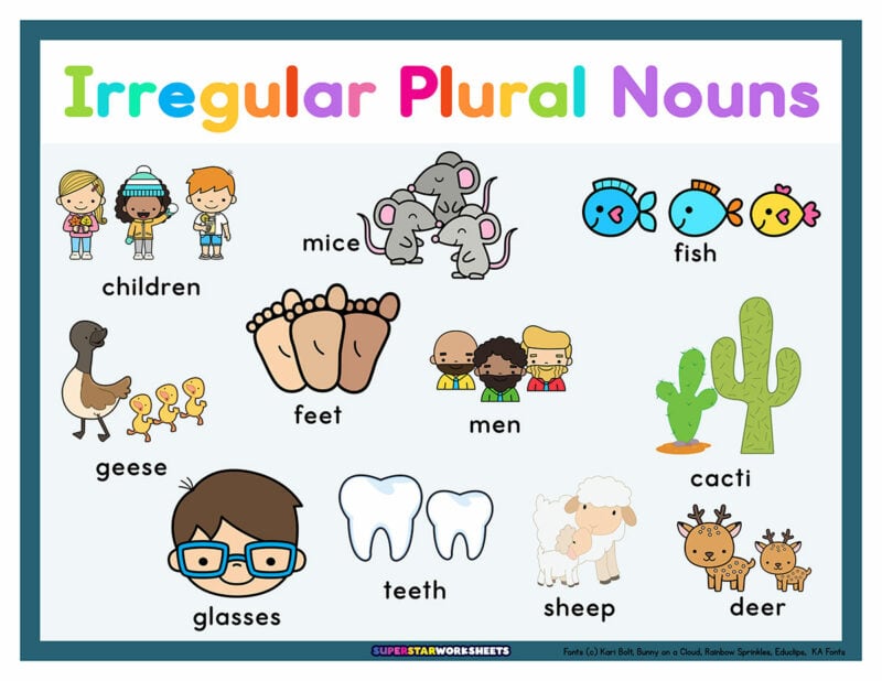 Irregular Plural Noun Worksheets - Superstar Worksheets