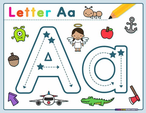 Letter A Tracing Worksheets - Superstar Worksheets