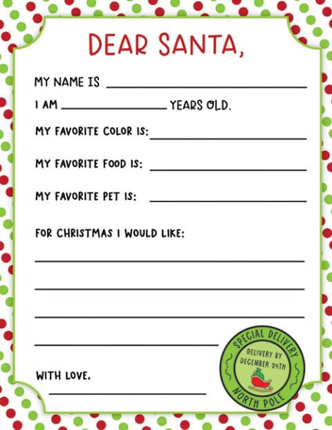 Santa Letter Templates (Free Printables) - Superstar Worksheets