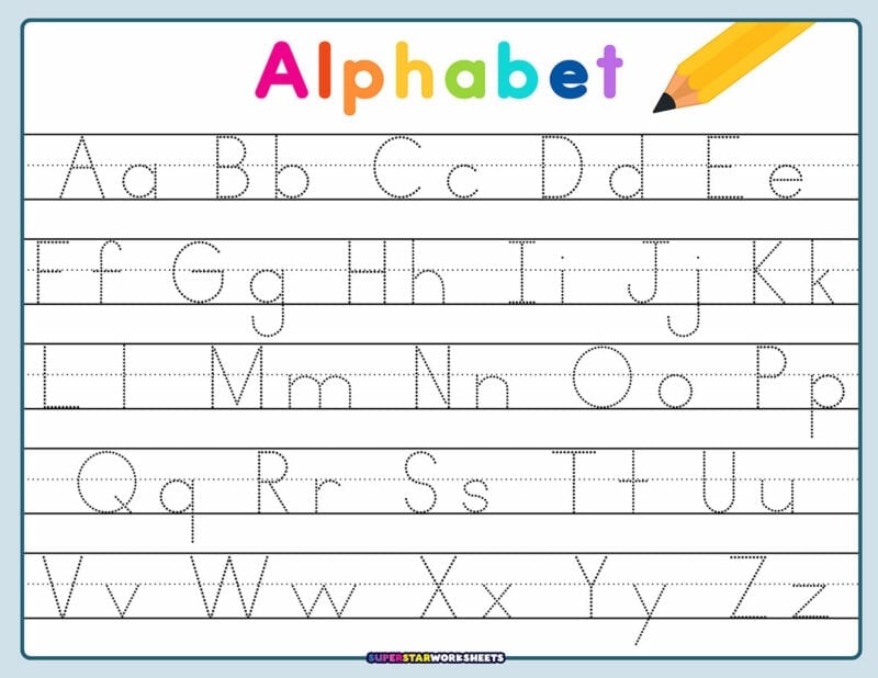 Letter Tracing Worksheets - Superstar Worksheets