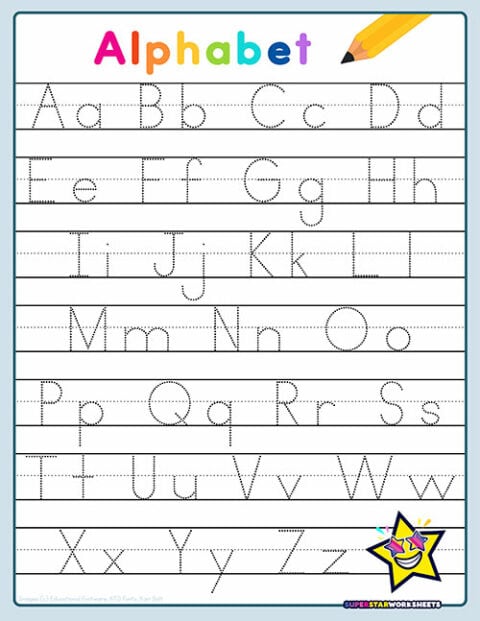 Letter Tracing Worksheets - Superstar Worksheets