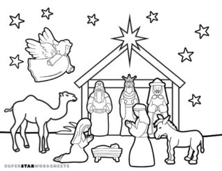 Nativity Coloring Pages (Free Printables) - Superstar Worksheets