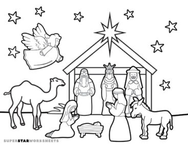Nativity Coloring Pages (Free Printables) - Superstar Worksheets