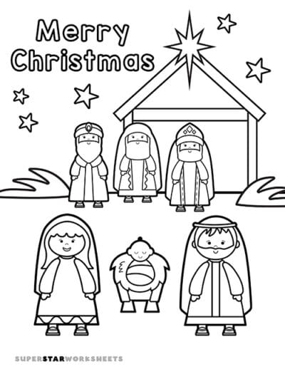 Nativity Coloring Pages (Free Printables) - Superstar Worksheets