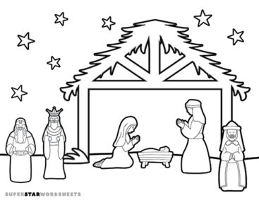 Nativity Coloring Pages (Free Printables) - Superstar Worksheets