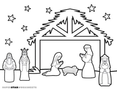Nativity Coloring Pages (Free Printables) - Superstar Worksheets