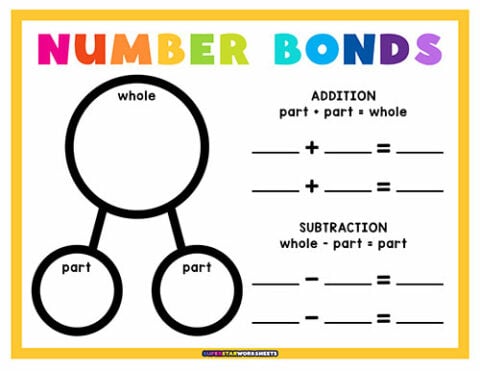 Number Bonds Worksheets - Superstar Worksheets