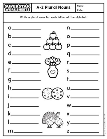 Plural Noun Worksheets - Superstar Worksheets