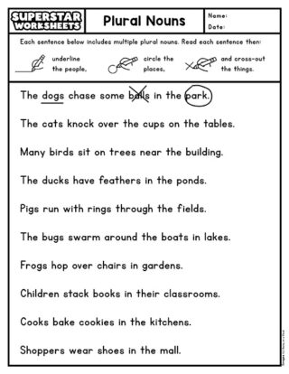 Plural Noun Worksheets - Superstar Worksheets