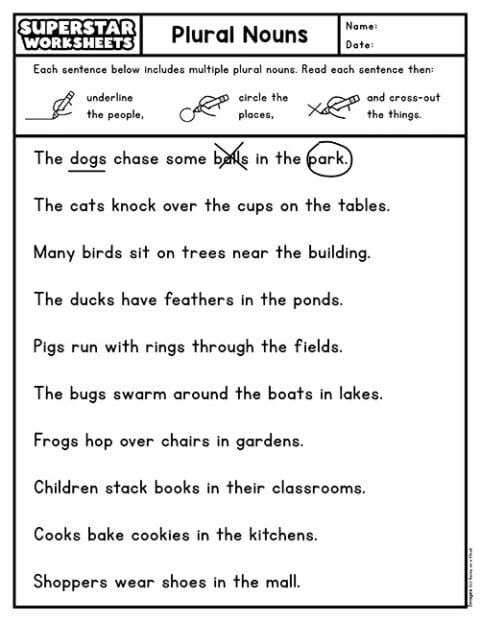 Plural Noun Worksheets - Superstar Worksheets