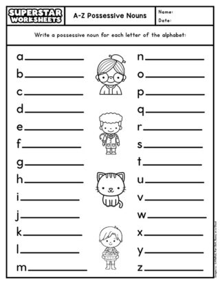 Possessive Noun Worksheets - Superstar Worksheets