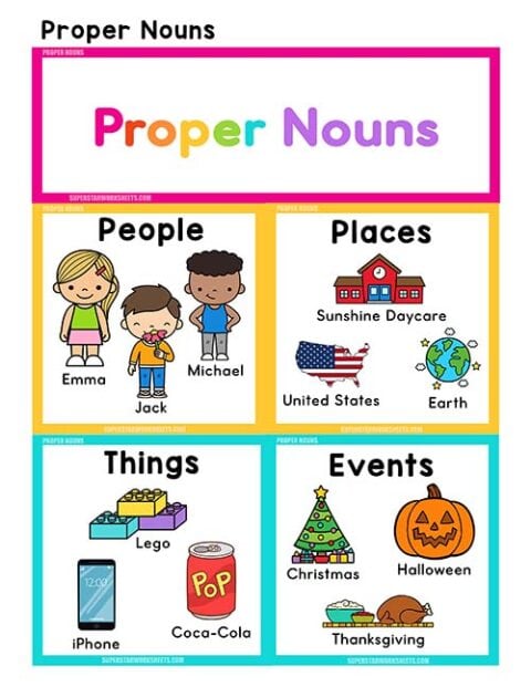 Proper Noun Worksheets - Superstar Worksheets