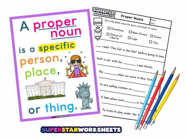 Proper Noun Worksheets - Superstar Worksheets