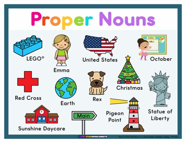 Proper Noun Worksheets - Superstar Worksheets