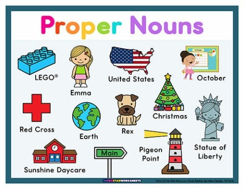Proper Noun Worksheets - Superstar Worksheets