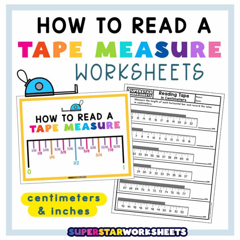 Reading a Tape Measure Worksheet - Superstar Worksheets