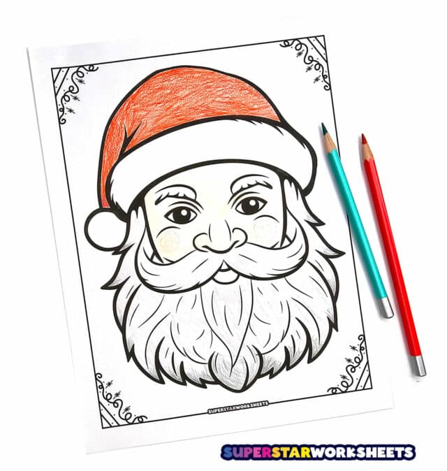 Santa Coloring Pages (Free Printables) - Superstar Worksheets
