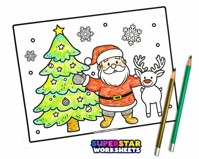 Santa Coloring Pages (Free Printables) - Superstar Worksheets