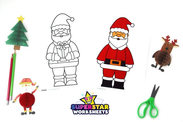 Santa Template - Superstar Worksheets