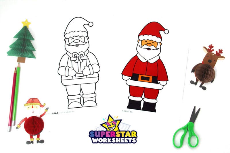 Santa Template - Superstar Worksheets