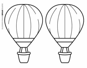 Hot Air Balloon Template (Free Printables) - Superstar Worksheets