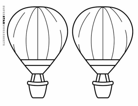 Hot Air Balloon Template (Free Printables) - Superstar Worksheets