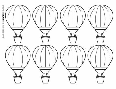 Hot Air Balloon Template (Free Printables) - Superstar Worksheets