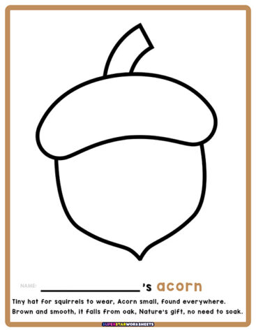 Acorn Template (Free Printables) - Superstar Worksheets