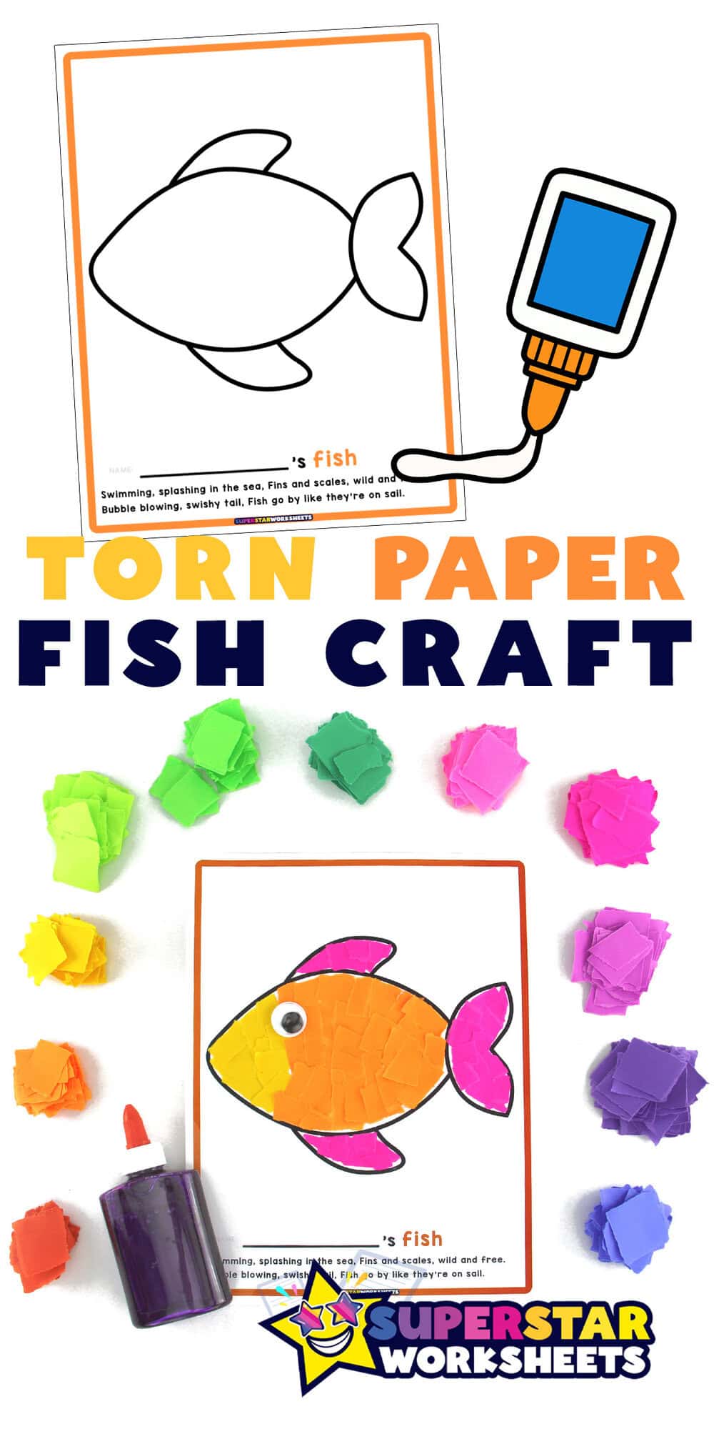 Torn Paper Crafts - Superstar Worksheets