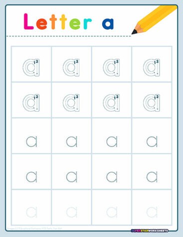 Letter A Tracing Worksheets - Superstar Worksheets