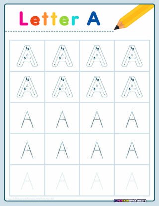 Letter A Tracing Worksheets - Superstar Worksheets