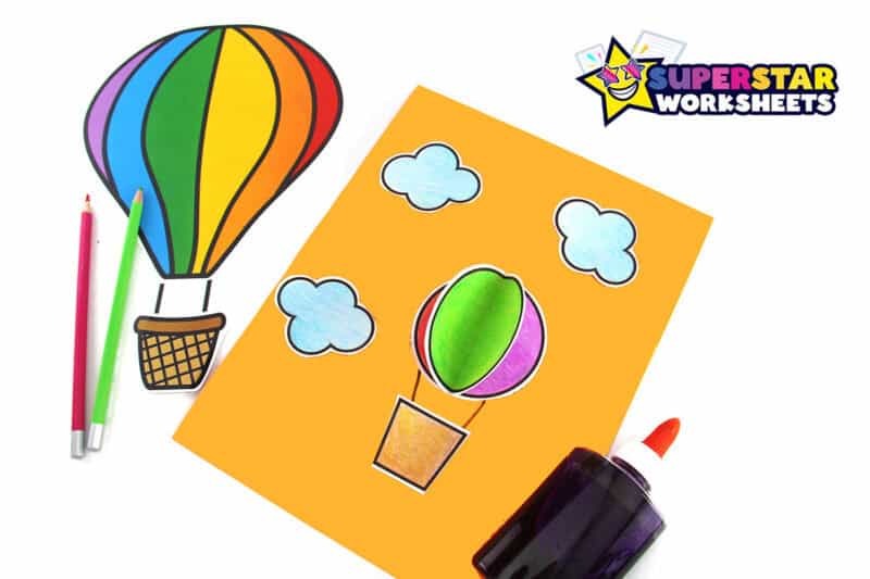 Hot Air Balloon Template (Free Printables) - Superstar Worksheets