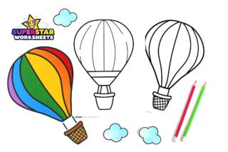 Hot Air Balloon Template (Free Printables) - Superstar Worksheets