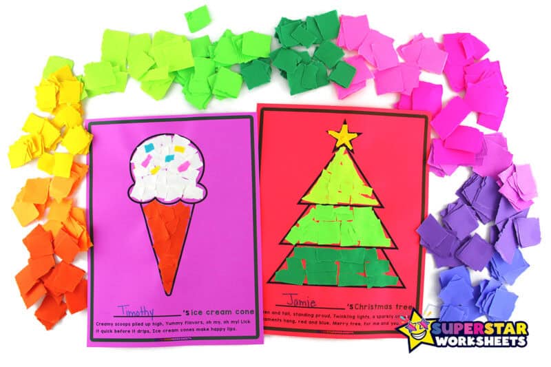 Torn Paper Crafts - Superstar Worksheets