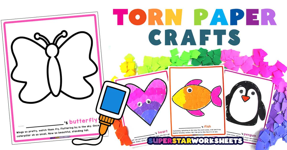 Torn Paper Crafts - Superstar Worksheets
