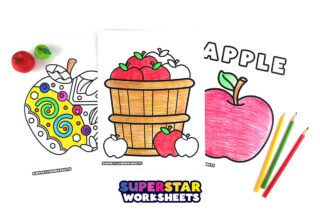 Apple Coloring Pages (Free Printables) - Superstar Worksheets