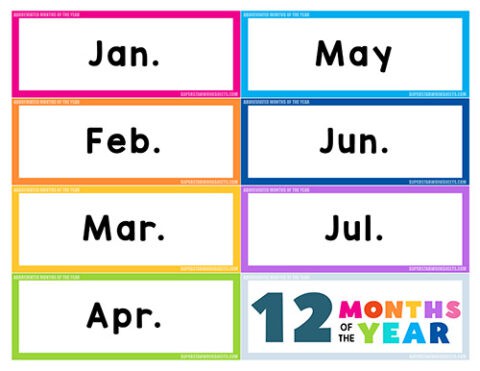 Months of the Year - Superstar Worksheets