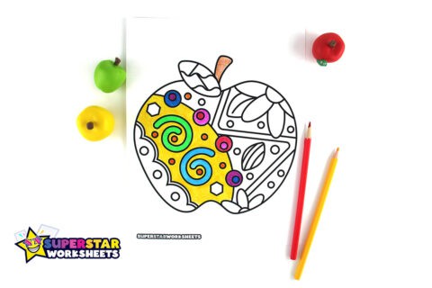Apple Coloring Pages (Free Printables) - Superstar Worksheets